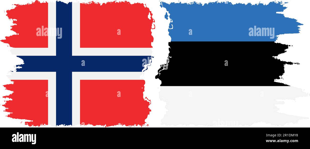 Estonia and Norway grunge flags connection, vector Stock Vector Image ...