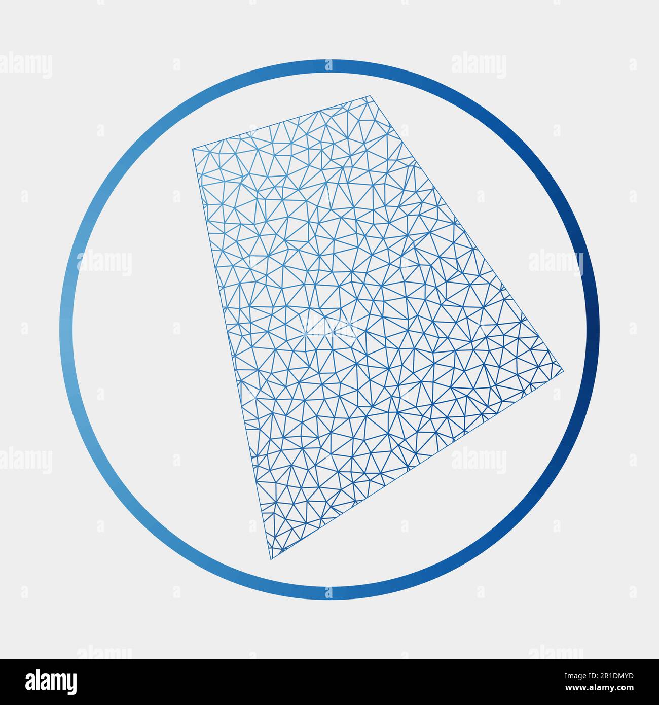Rhode Island icon. Network map of the US state. Round Rhode Island sign ...