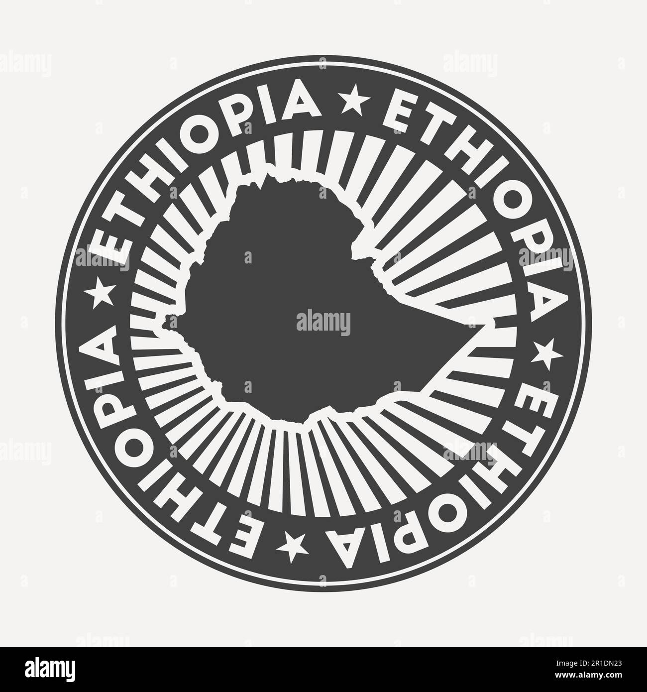 Ethiopia round logo. Vintage travel badge with the circular name and ...