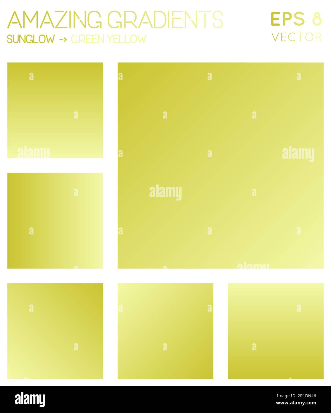 Colorful gradients in sunglow, green-yellow color tones. Adorable ...