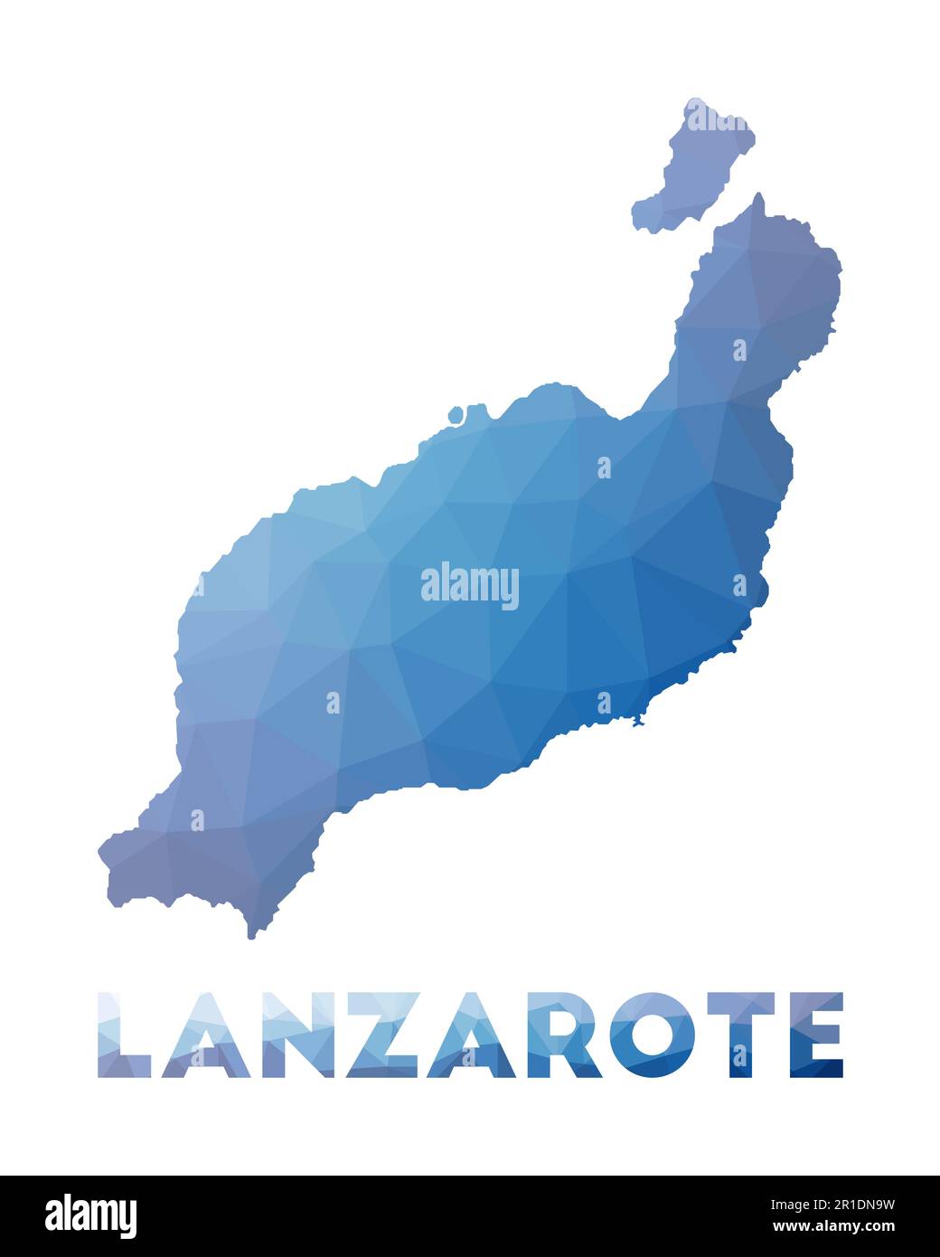Low poly map of Lanzarote. Geometric illustration of the island ...