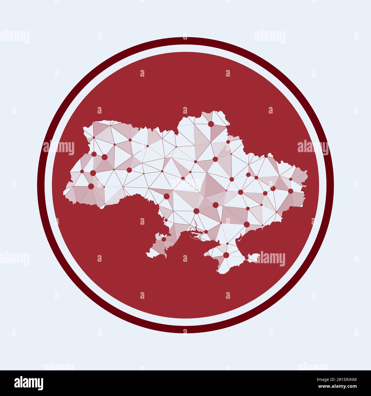 Ukraine icon. Trendy tech logo of the country. Geometric mesh round ...