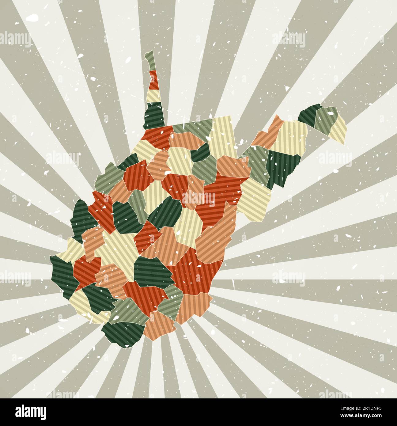 West Virginia vintage map. Grunge poster with map of the US state in ...