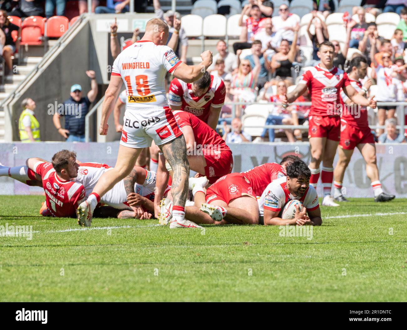 St Helens, Merseyside, England 13th May 2023. St Helens James Bell ...