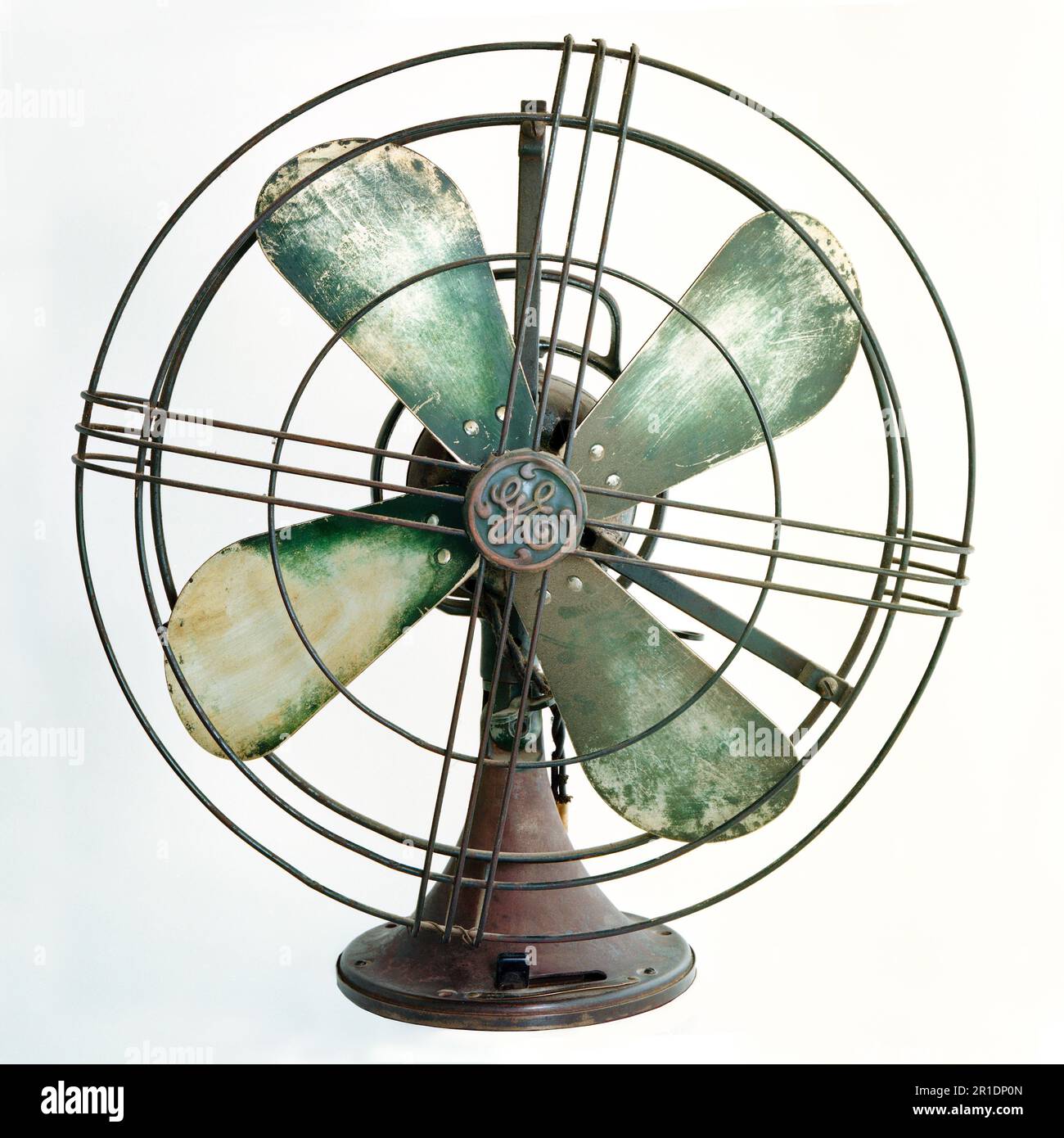Small vintage electrical desktop fan Stock Photo - Alamy