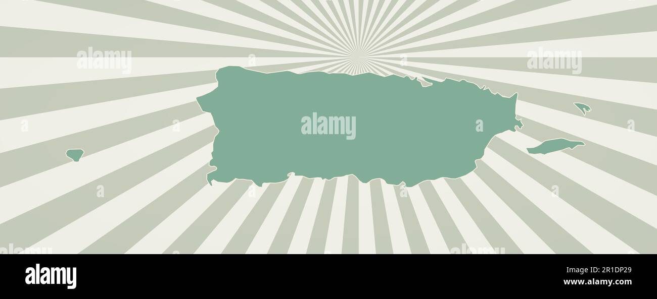 Puerto Rico map. Poster with map of the country in retro color palette ...