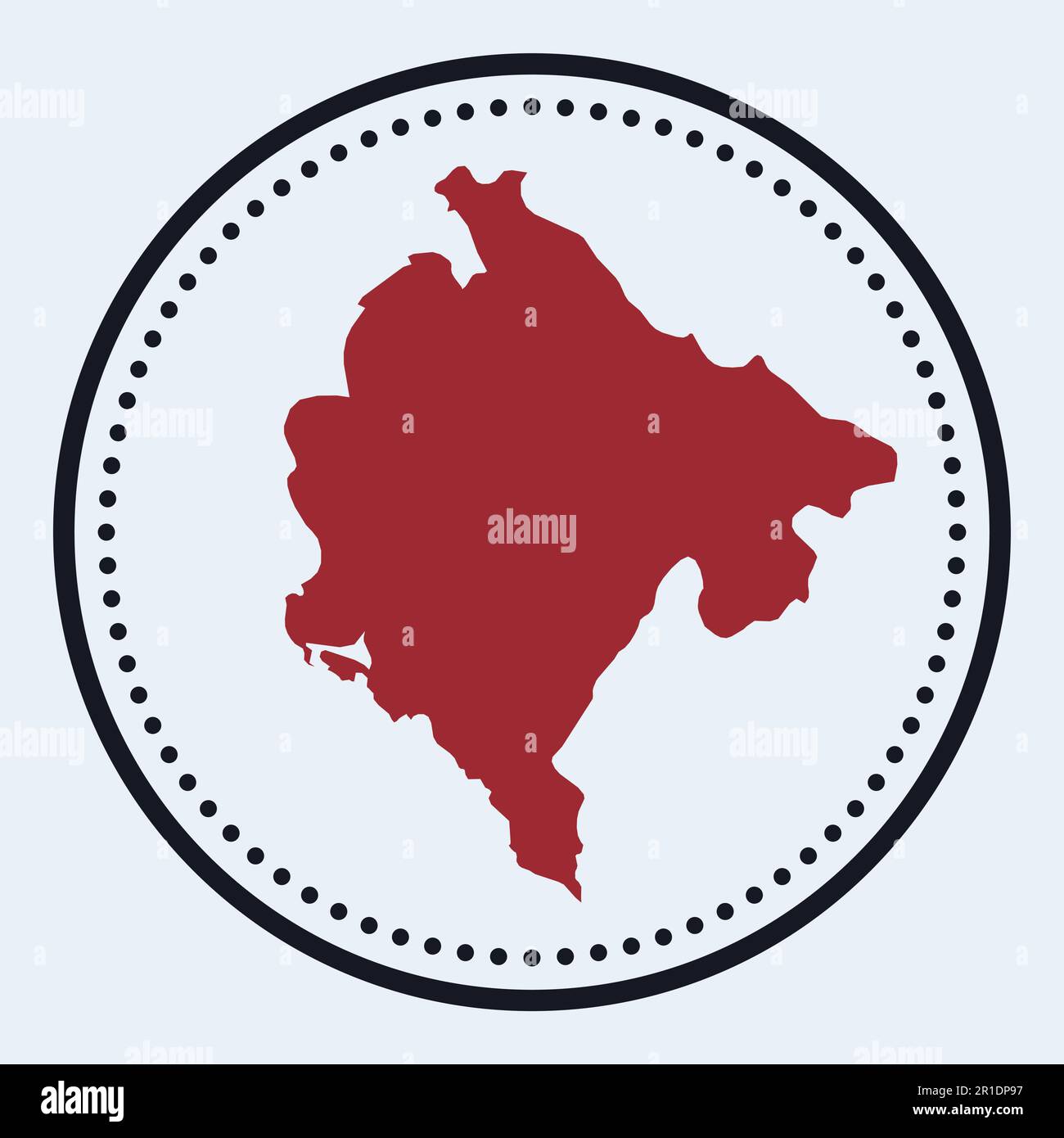 Montenegro round stamp. Round logo with country map and title. Stylish ...