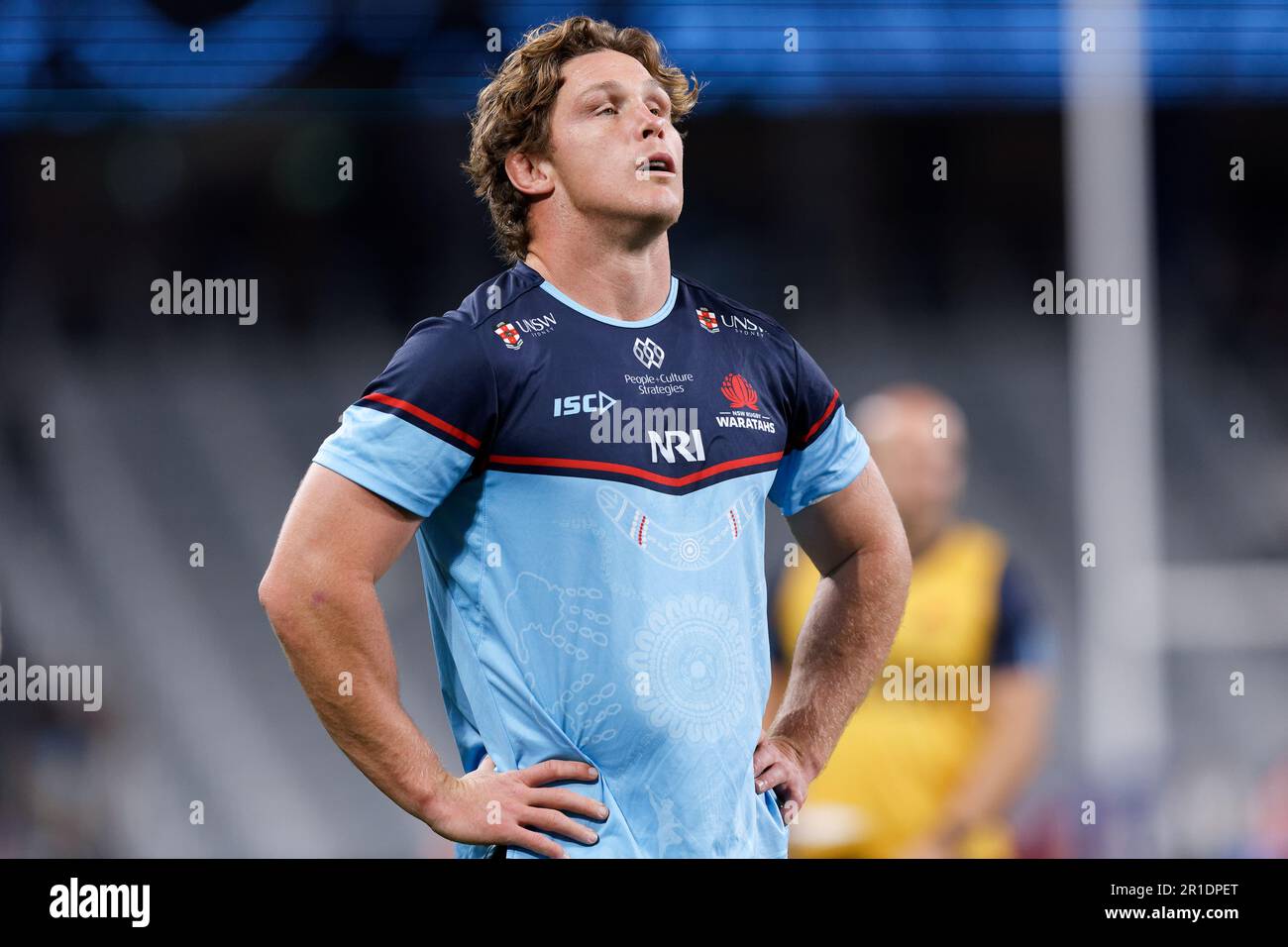 Sydney, Australia. 13th May, 2023. Michael Hooper of the Waratahs warms ...