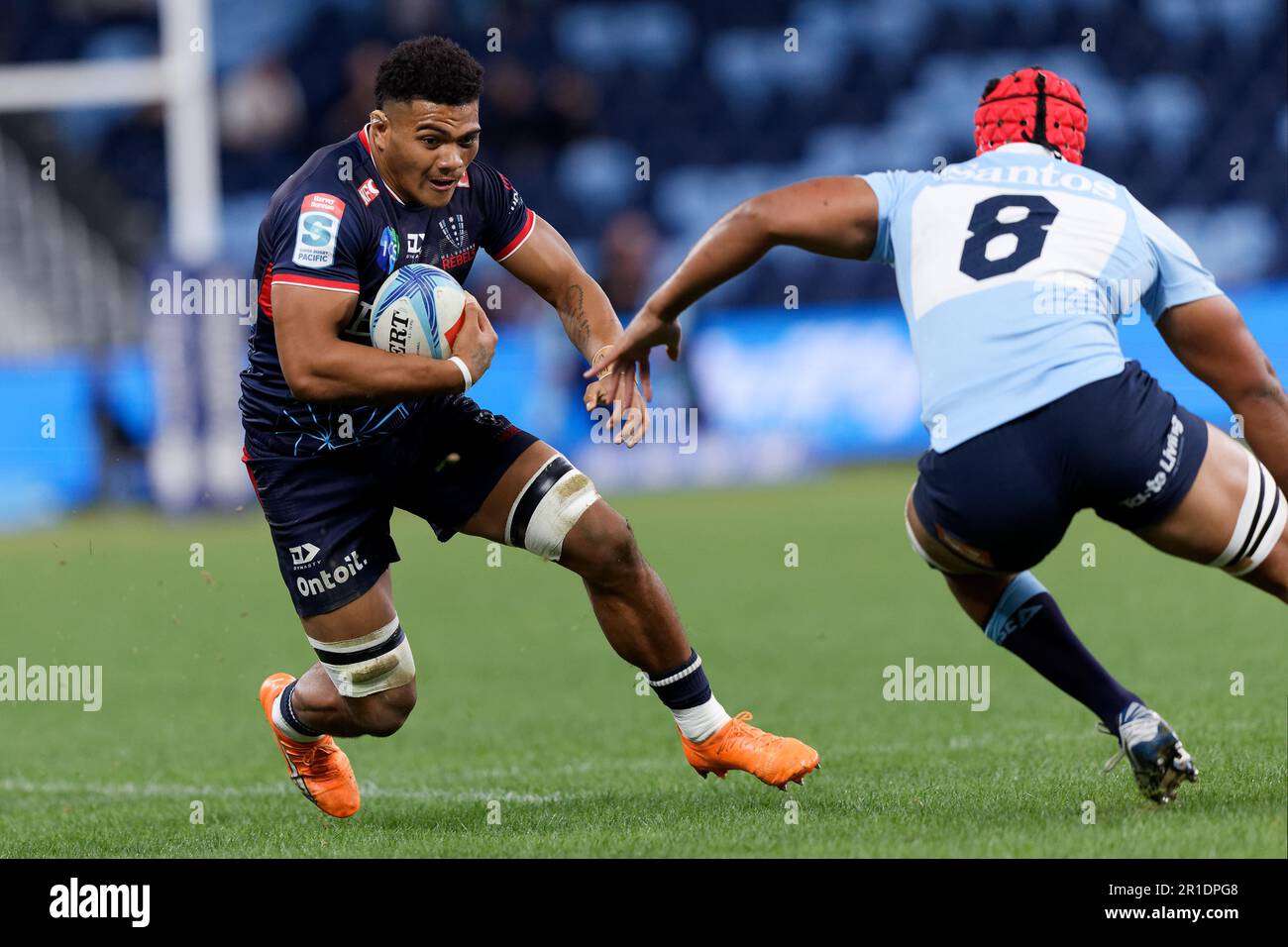 Sydney, Australia. 13th May, 2023. Vaiolini Ekuasi of the Rebels runs ...