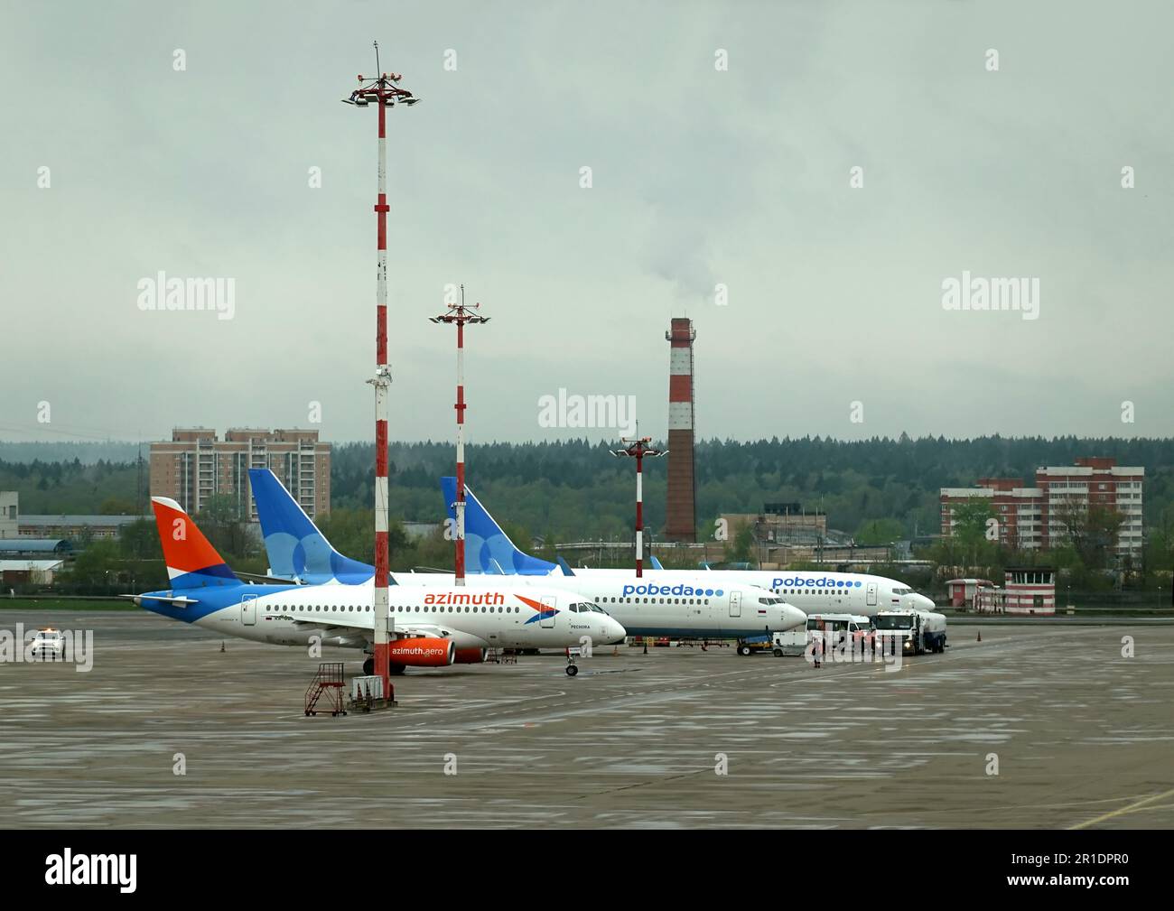 MOSCOW, RUSSIA - May the 1th, 2023: Aircraft Sukhoi Superjet 100-95 by ...