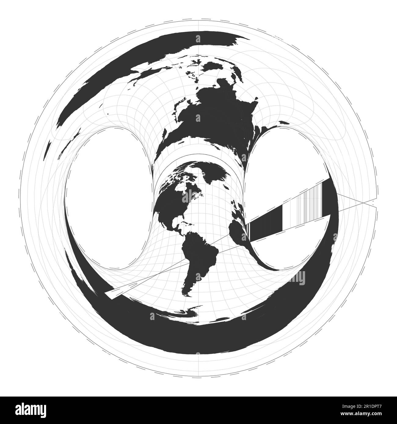 Vector world map. Hammer retroazimuthal projection. Plain world ...