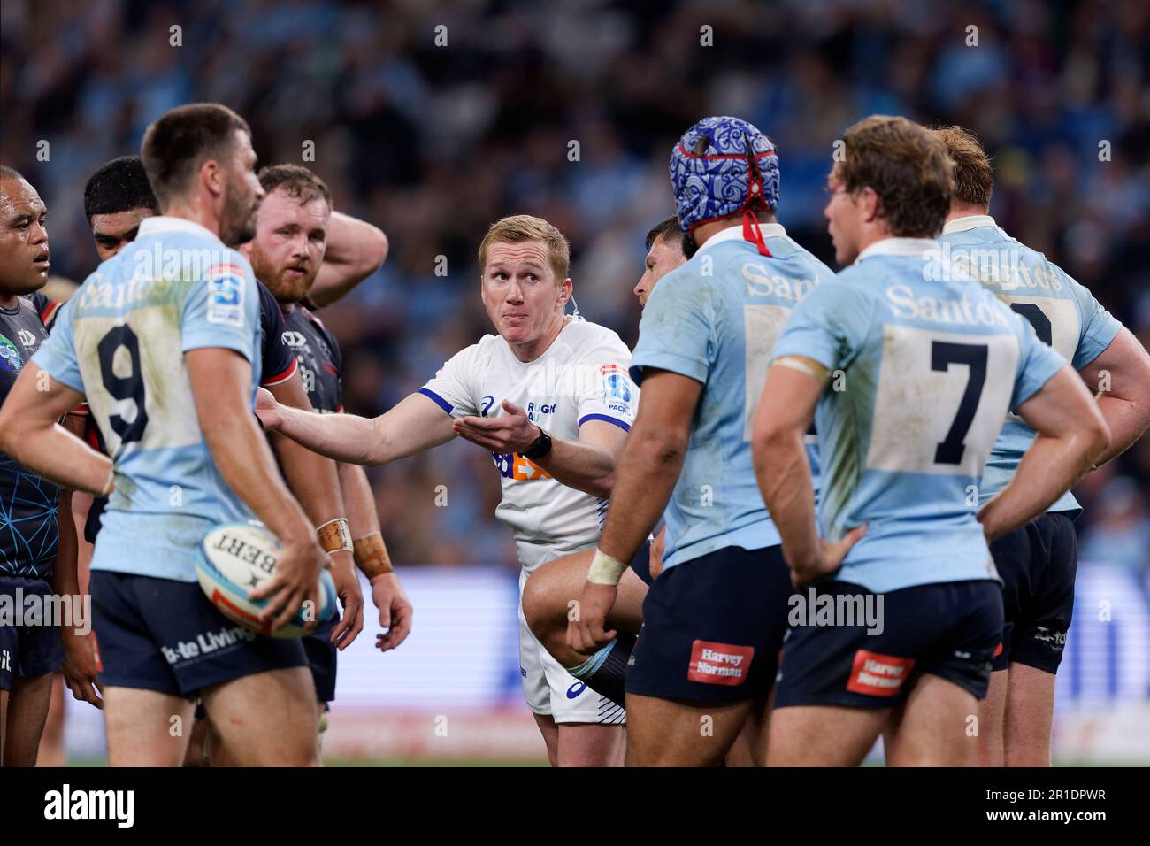 Sydney, Australia. 13th May, 2023. Referee, Damon Murphy talking to ...