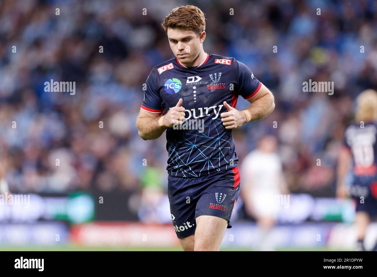 Sydney, Australia. 13th May, 2023. Andrew Kellaway of the Rebels looks ...