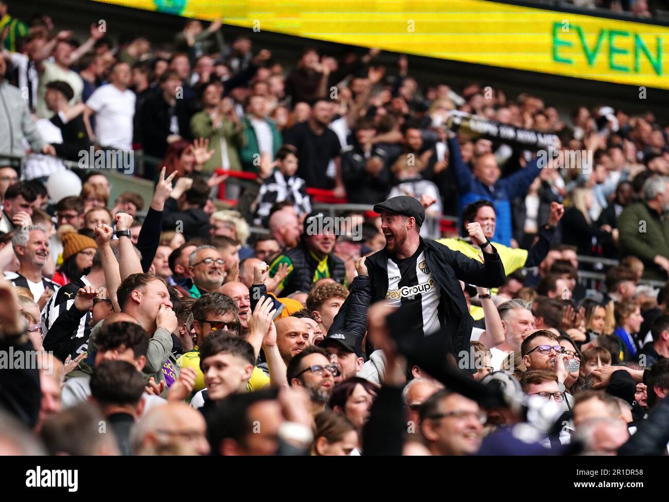 Notts County fans in the stands show their support during the Vanarama ...