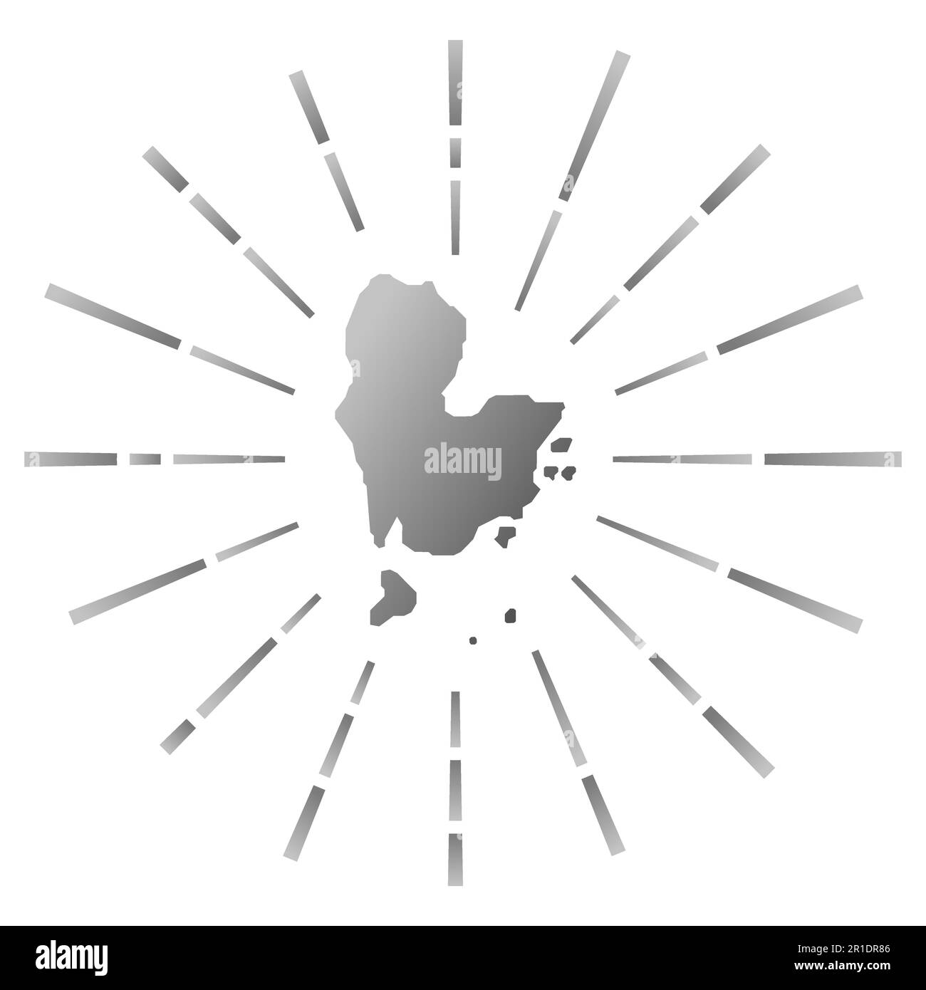 Redang Island gradiented sunburst. Border map with colorful star rays ... Redang Island gradiented sunburst. Border map with colorful star rays ...