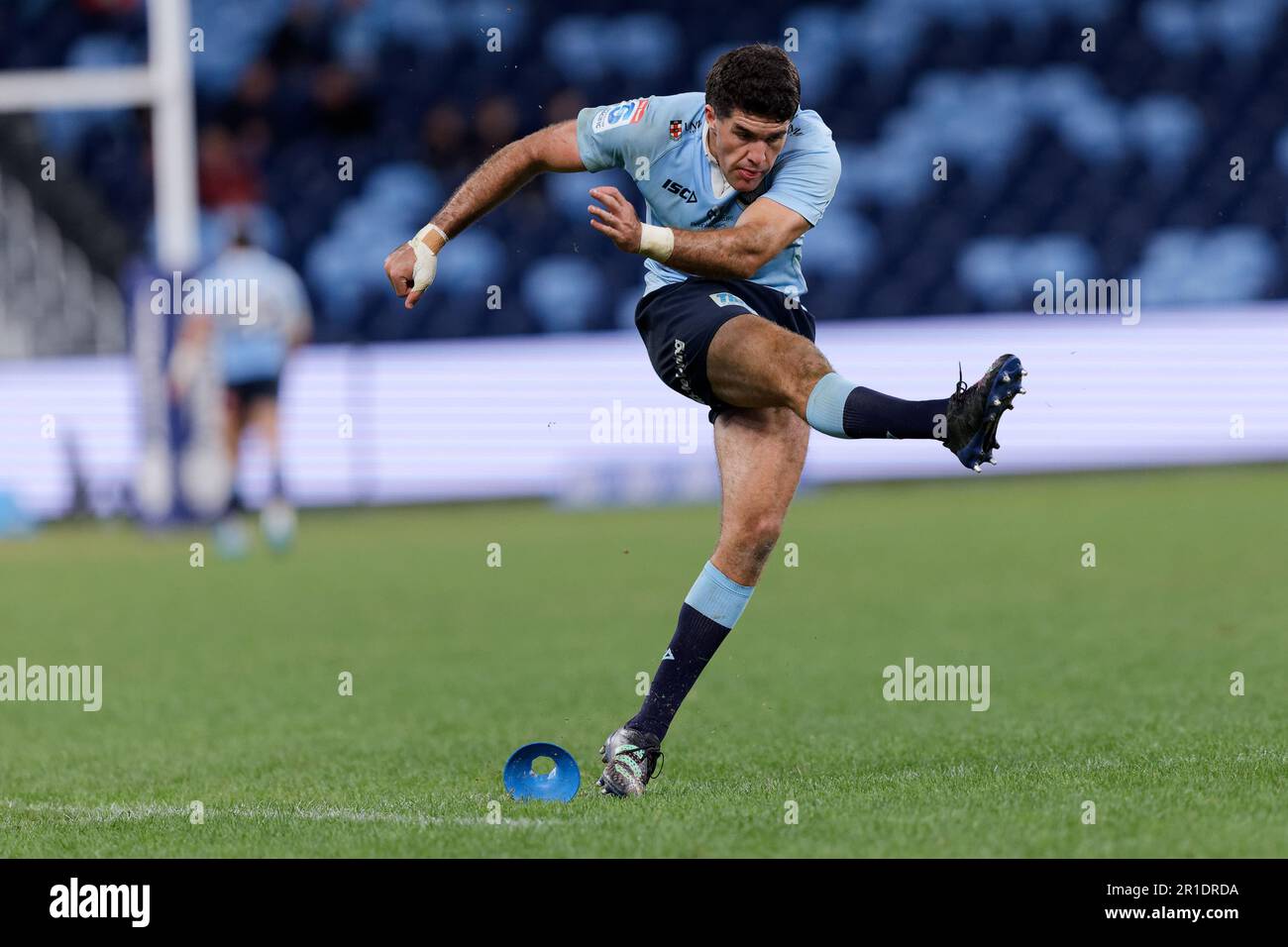 Sydney, Australia. 13th May, 2023. Ben Donaldson of the Waratahs kicks ...