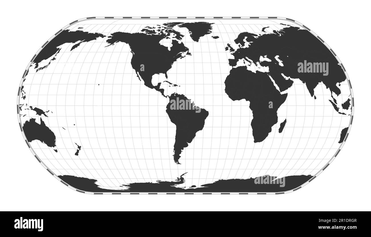 Vector world map. Natural Earth projection. Plain world geographical ...