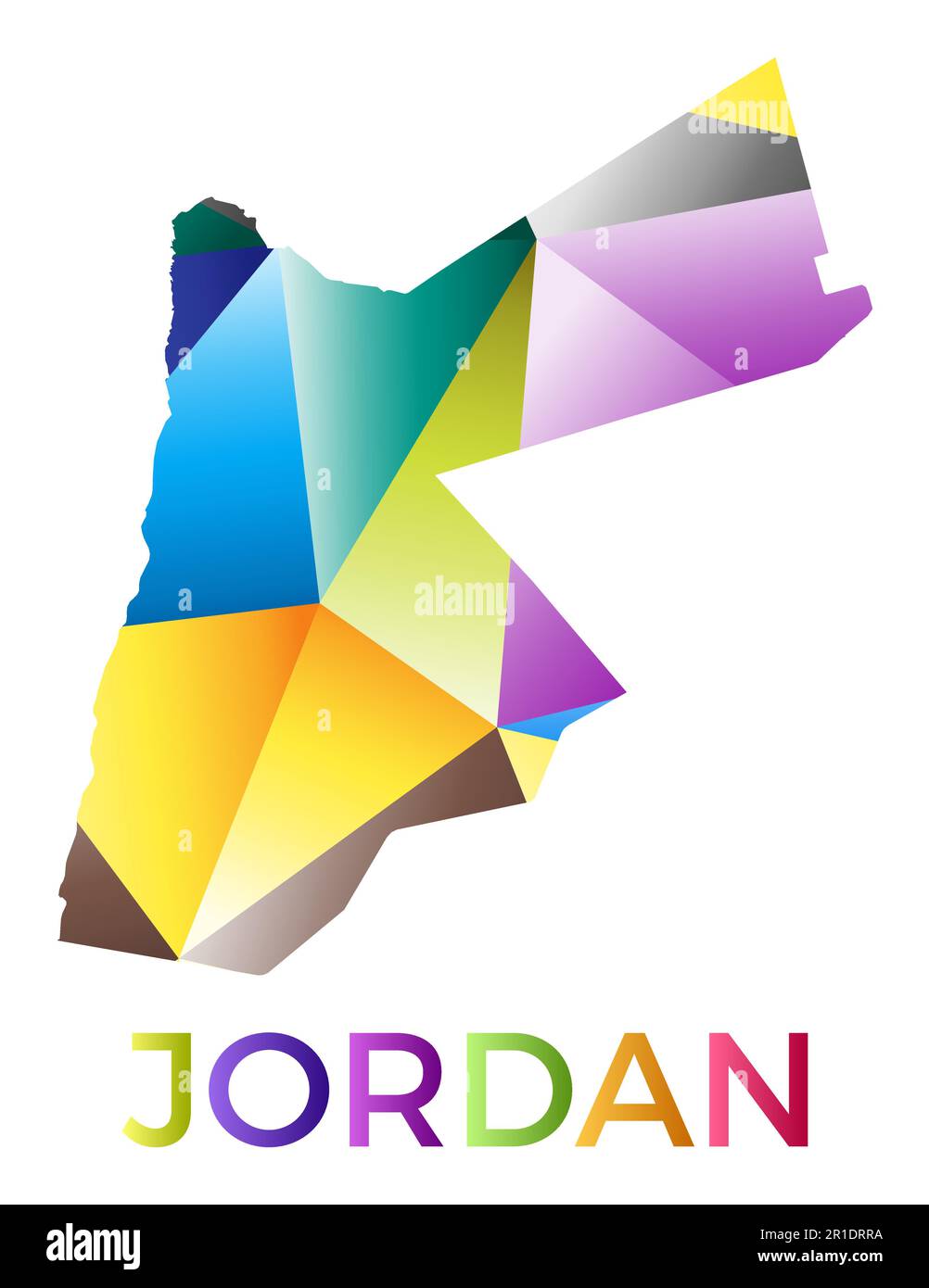 Bright colored Jordan shape. Multicolor geometric style country logo ...