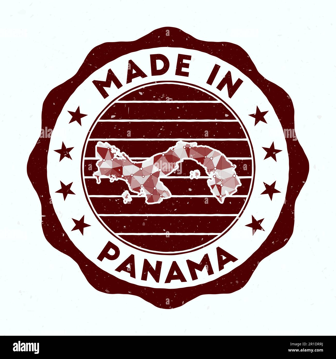 Made in Panama. Country round stamp. Seal of Panama with border shape ...