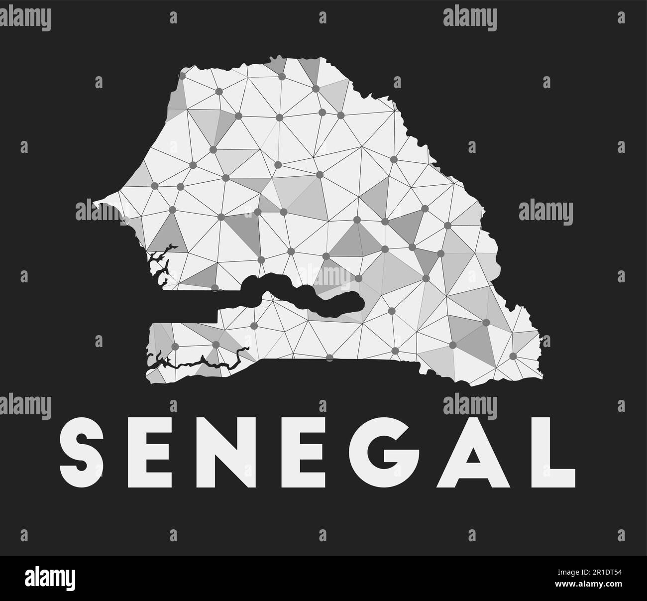 Senegal polygonal map hi-res stock photography and images - Alamy