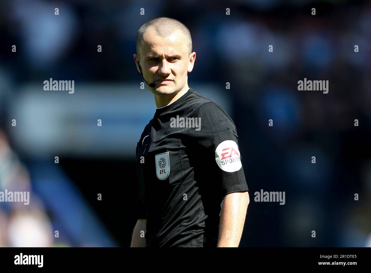 Bolton, UK. 13th May, 2023. Referee Andrew Kitchen looks on. EFL Skybet ...
