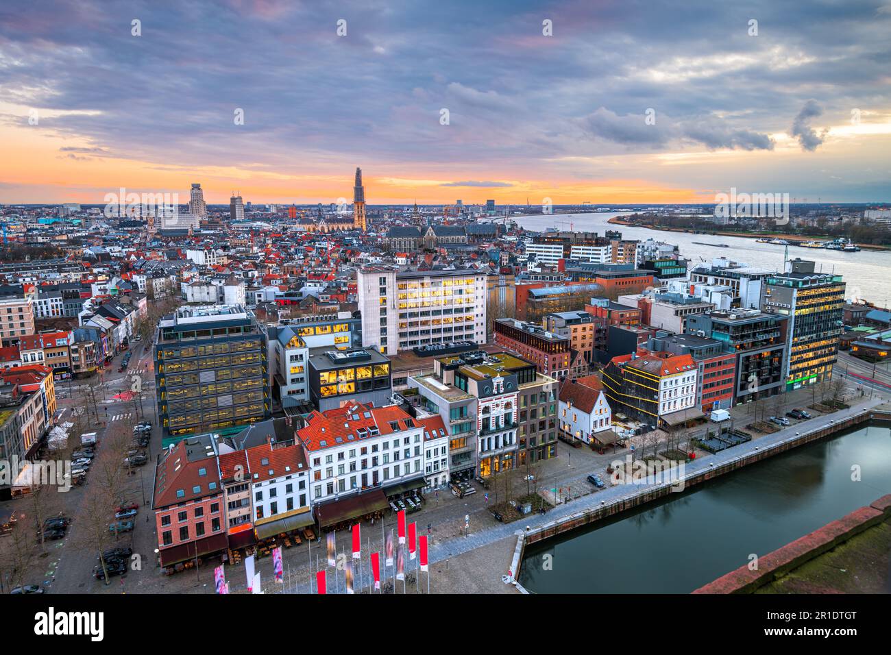 Antwerp eilandje district aerial hi-res stock photography and images ...