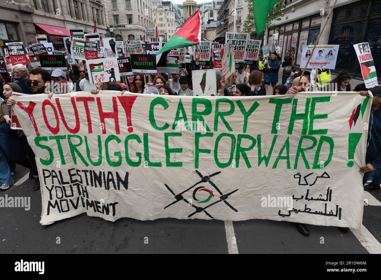 London, UK. 13 May, 2023. Solidarity march and rally for Palestine on ...