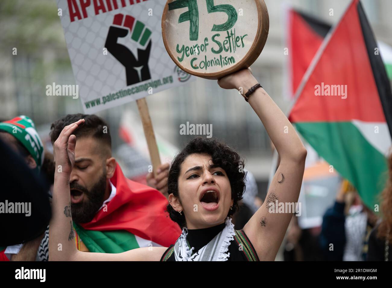 London, UK. 13 May, 2023. Solidarity march and rally for Palestine on ...