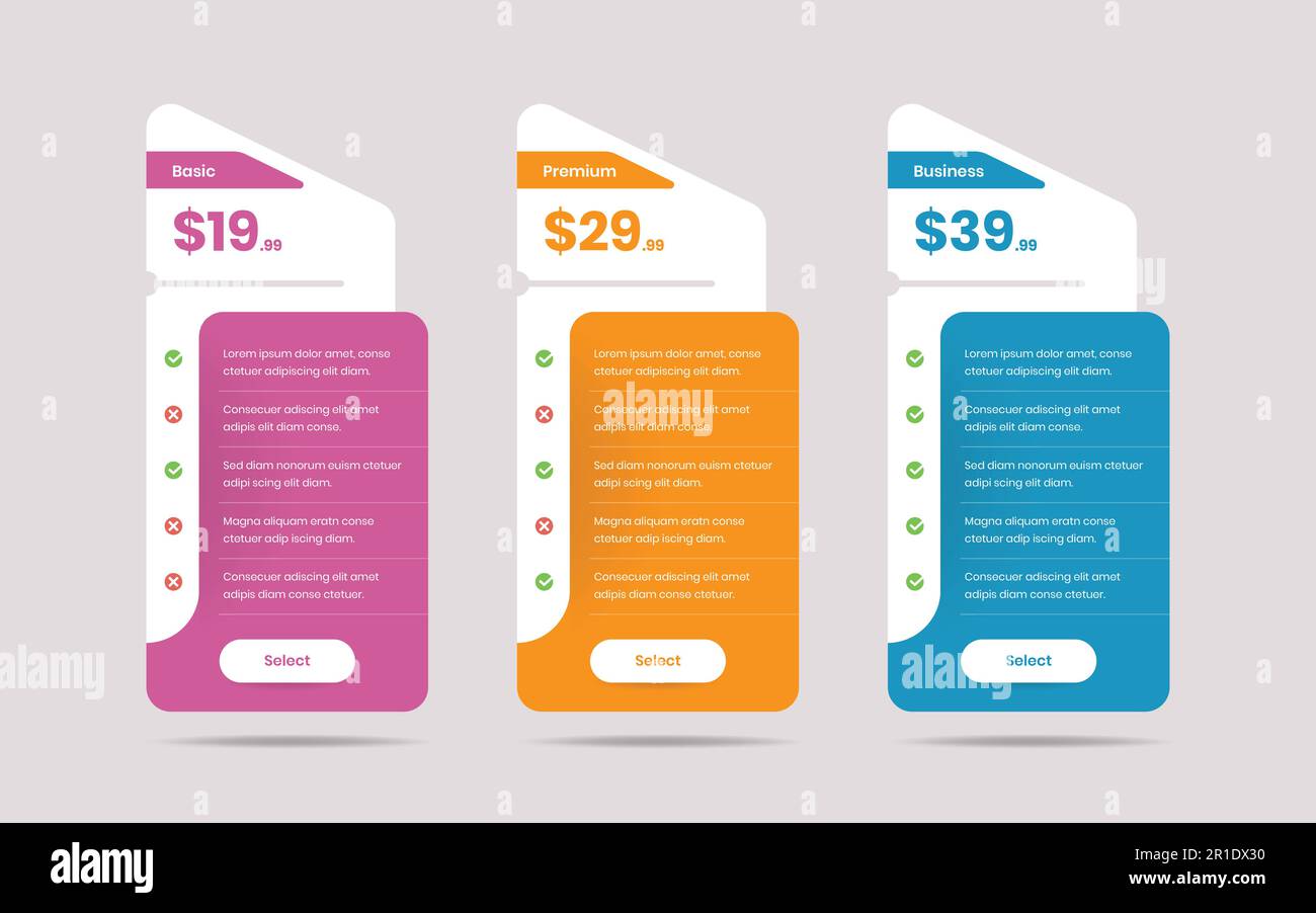 Minimalistic Modern Pricing Layout Design With Abstract Shape And Gradient Stock Vector Image