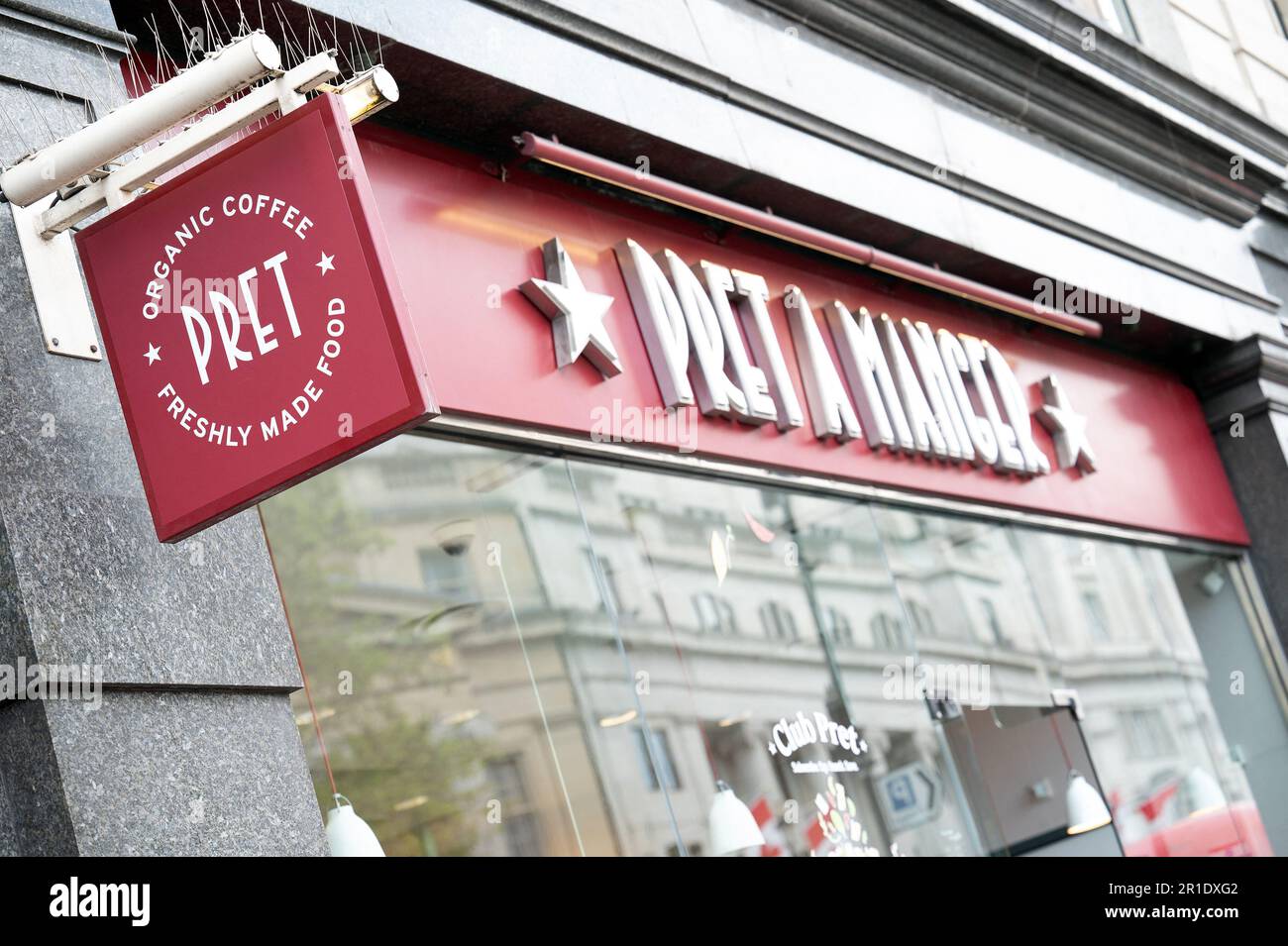 London, UK. 11th May, 2023. A shop sign of PRET A MANGER Store, on May ...