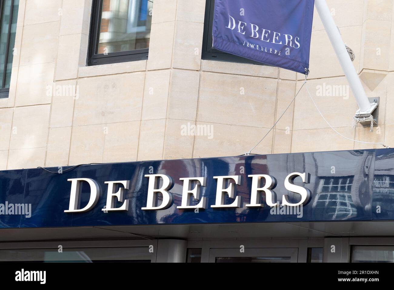 London, UK. 11th May, 2023. A shop sign of DE BEERS Store, on May 07 ...