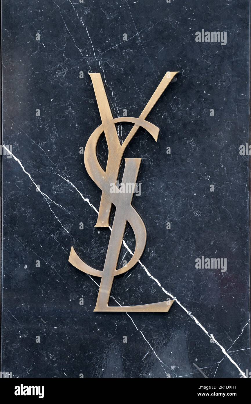 London, UK. 11th May, 2023. A shop sign of SAINT LAURENT (YSL) Store ...