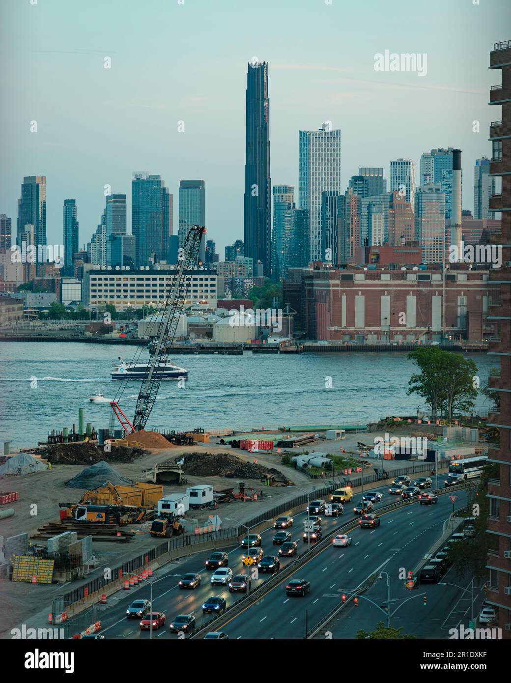 View of FDR Drive and the East River from the Williamsburg Bridge, New ...
