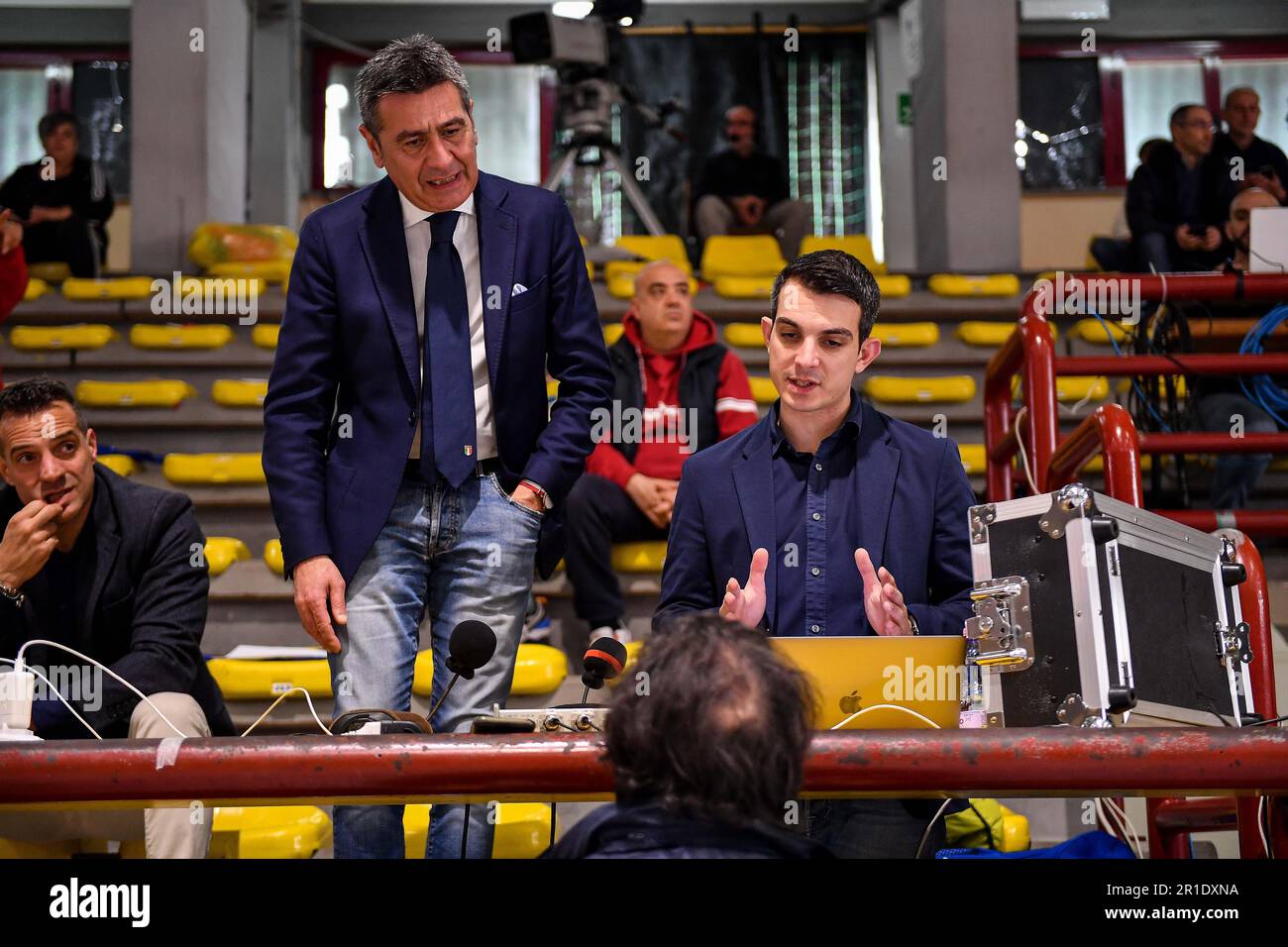 Sassari, Italy. 13th May, 2023. Matteo AldamonteRaimond Handball ...