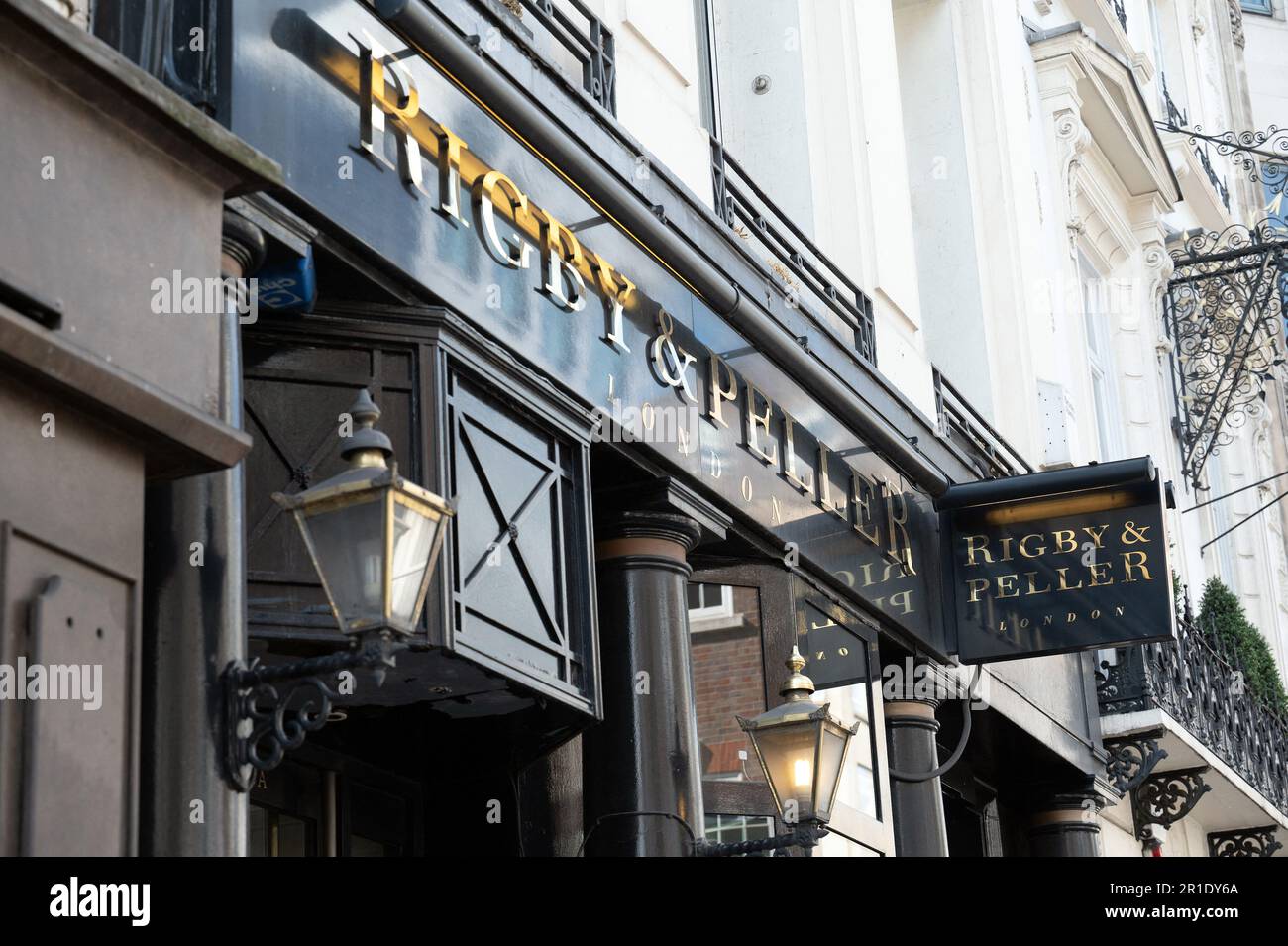 London, UK. 11th May, 2023. A shop sign of RIGBY & PELLER Store, on May ...