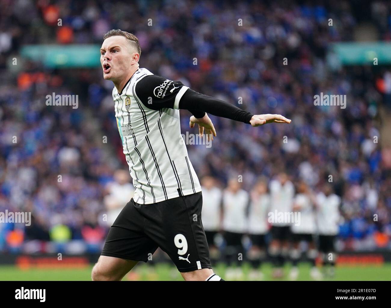 Notts County's Macauley Langstaff celebrates scoring a penlty in the ...