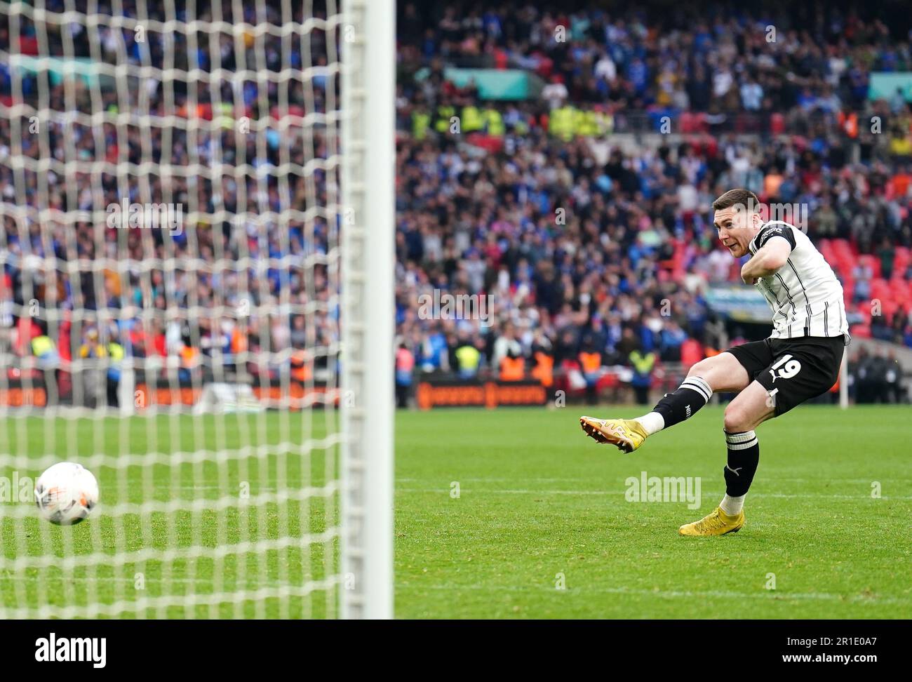 Notts County's Cedwynn Scott scores their side's winning penalty in the ...