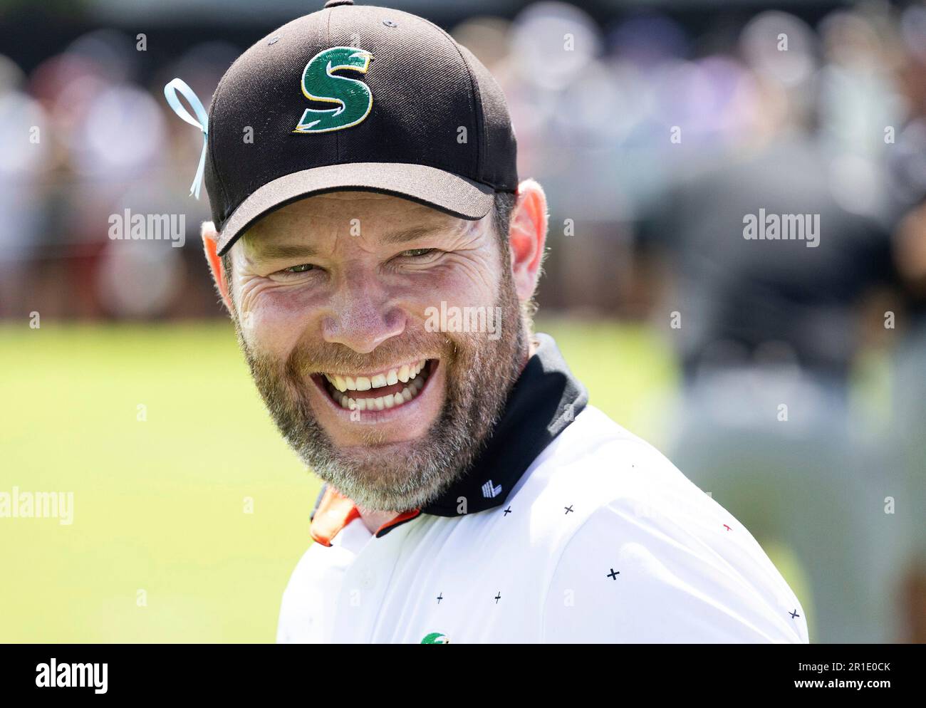 Branden Grace of Stinger GC reacts on the driving range during the ...
