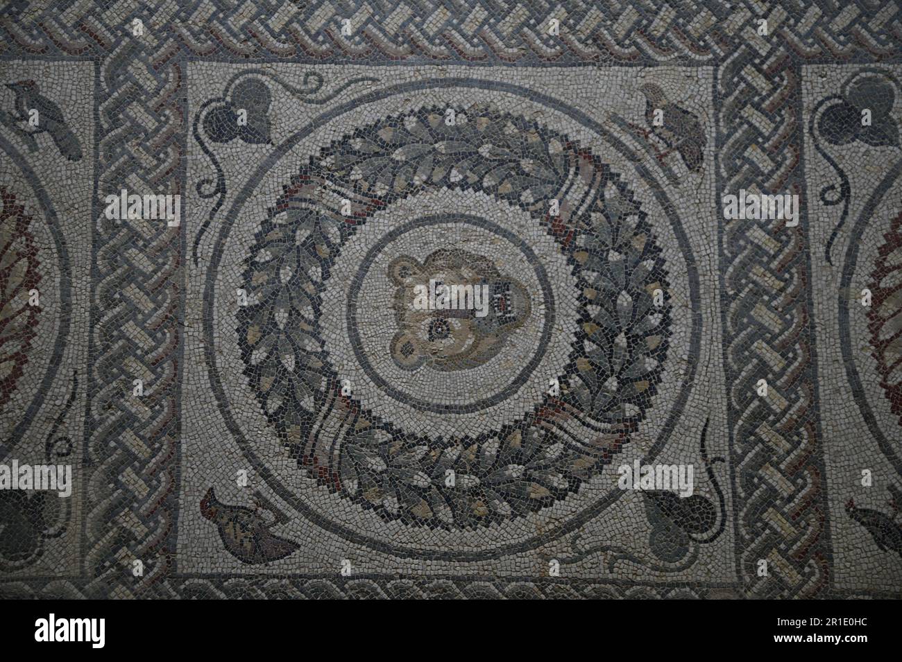 Roman animal motif mosaic on the floor of the Peristyle courtyard at ...
