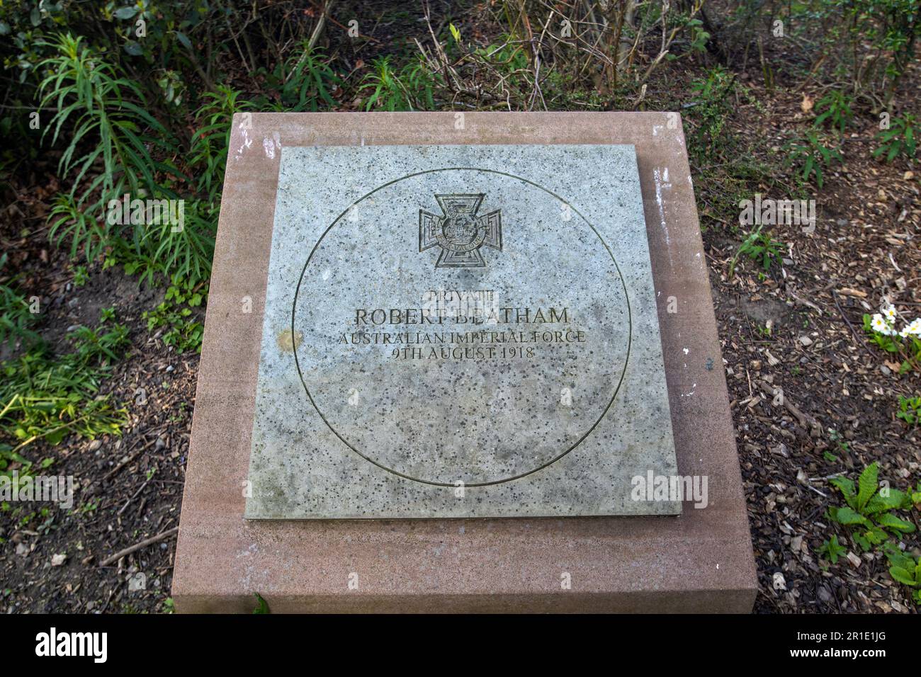 Memorial to Private Robert Beatham in Penrith, UK, who was awarded the ...