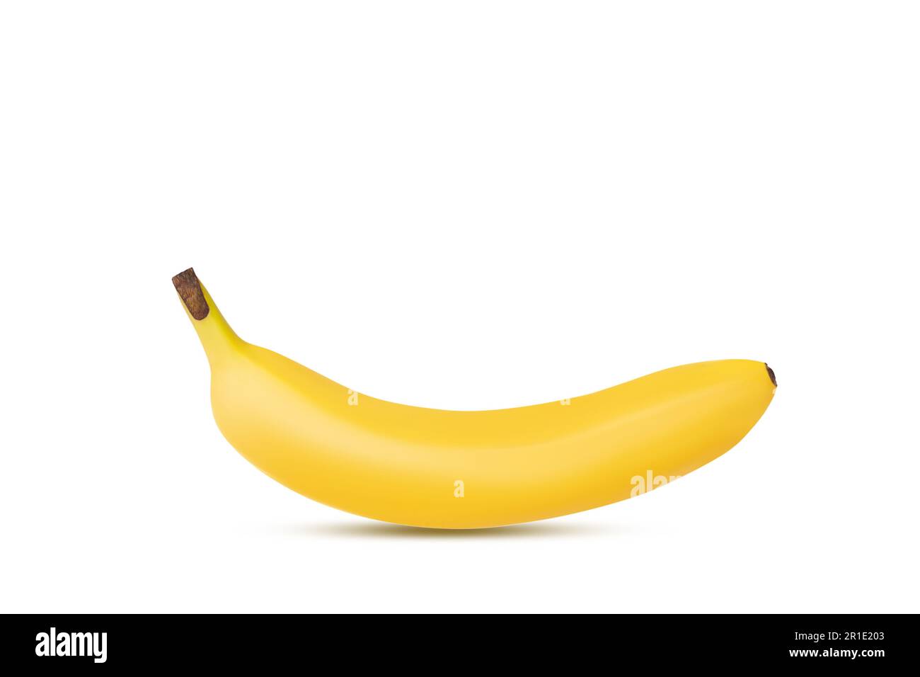 A single yellow banana isolated against a white background Stock Photo ...