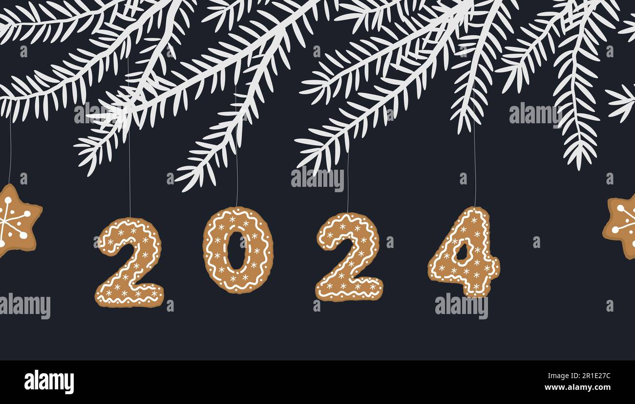 Christmas tree branches border decorations Stock Vector Images - Alamy