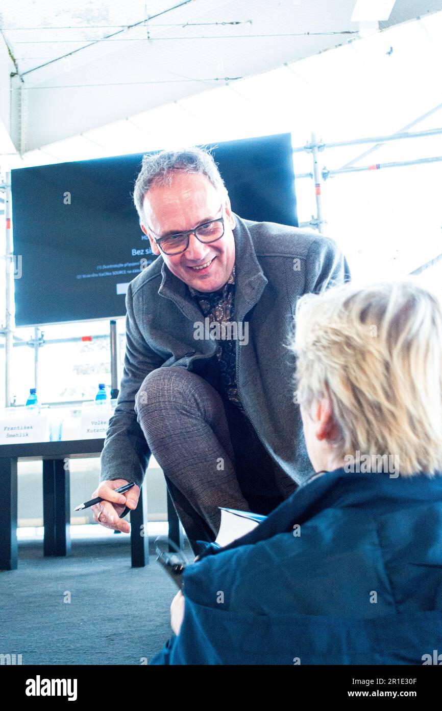 German author Volker Kutscher signs his books at the 28th International ...