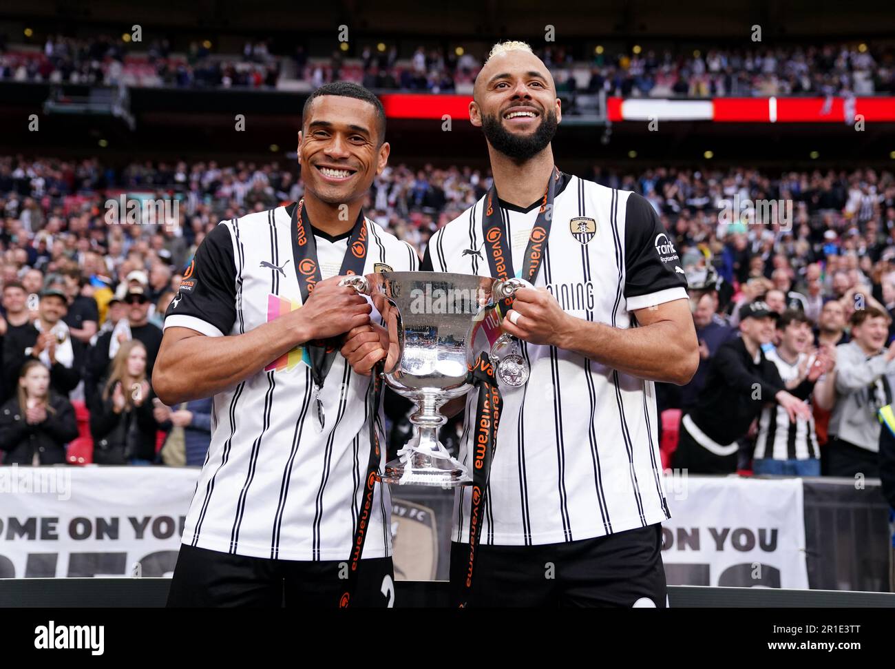 Notts County's John Bostock (right) and Richard Brindley celebrate with ...