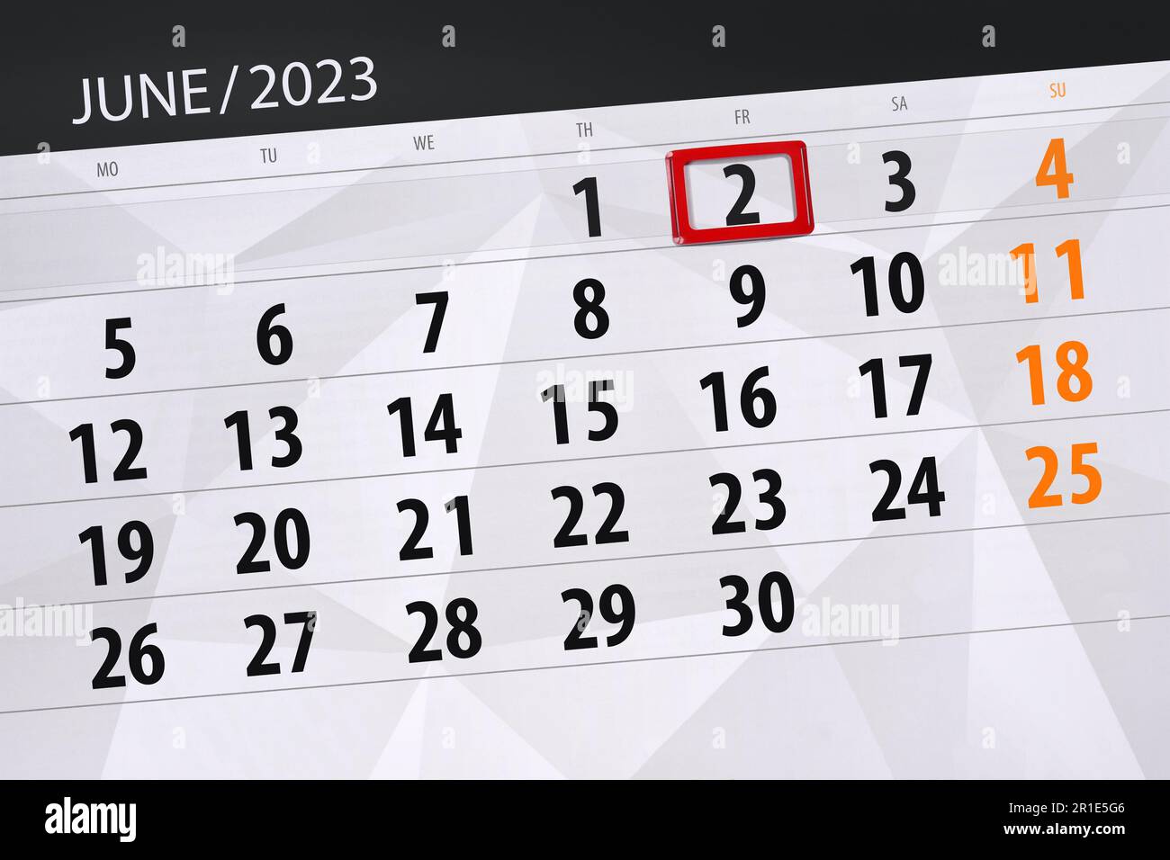 Calendar 2023, deadline, day, month, page, organizer, date, June ...
