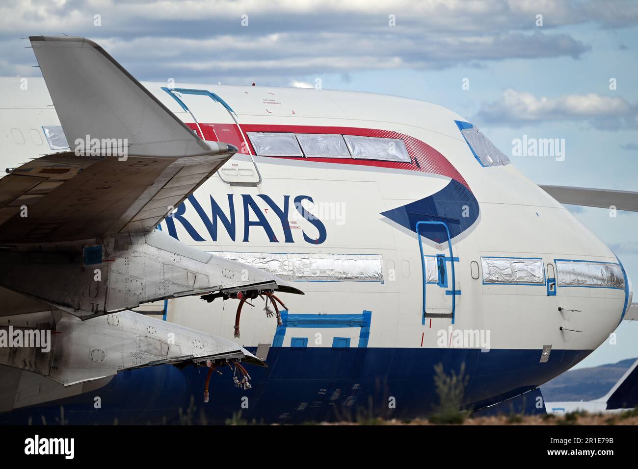Boeing 747 from British Airways airline stocked in Teruel, Spain, by an ...