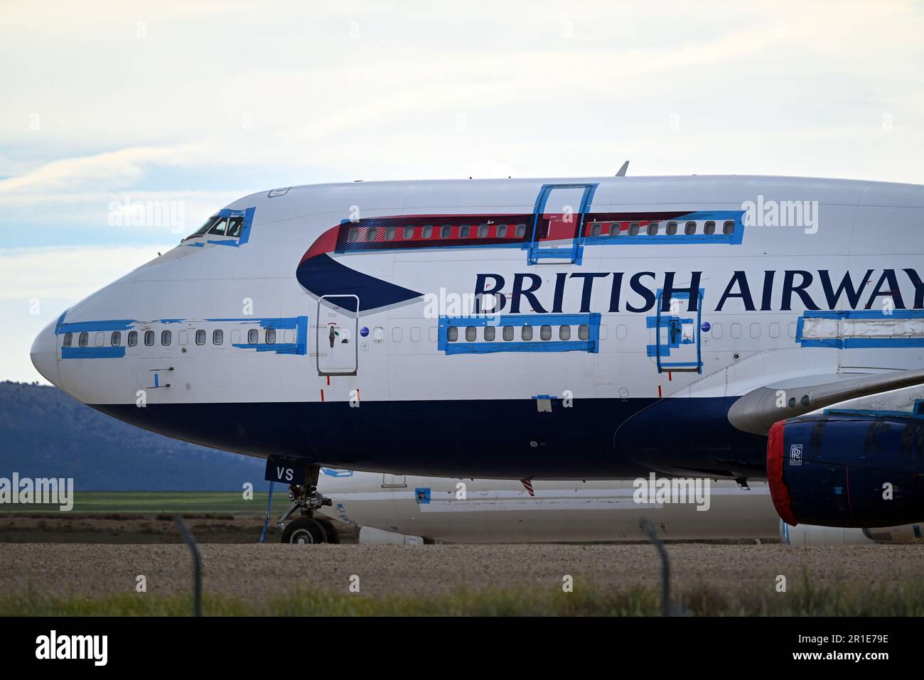 Boeing 747 from British Airways airline stocked in Teruel, Spain, by an ...