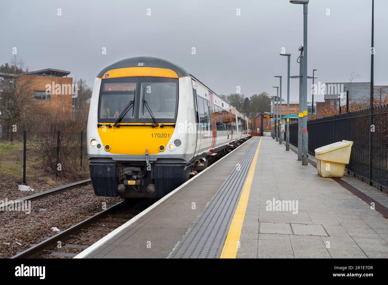 Ebbw Vale Town railway station. Transport For Wales class 170 Turbostar ...