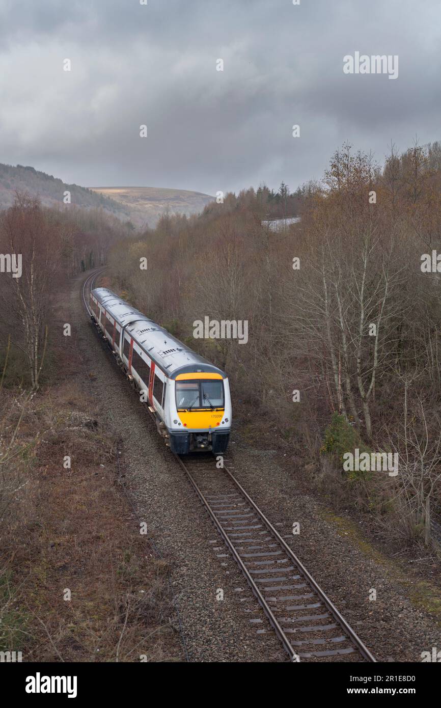 Transport For Wales class 170 turbostar train 170206 passing Cwm ...