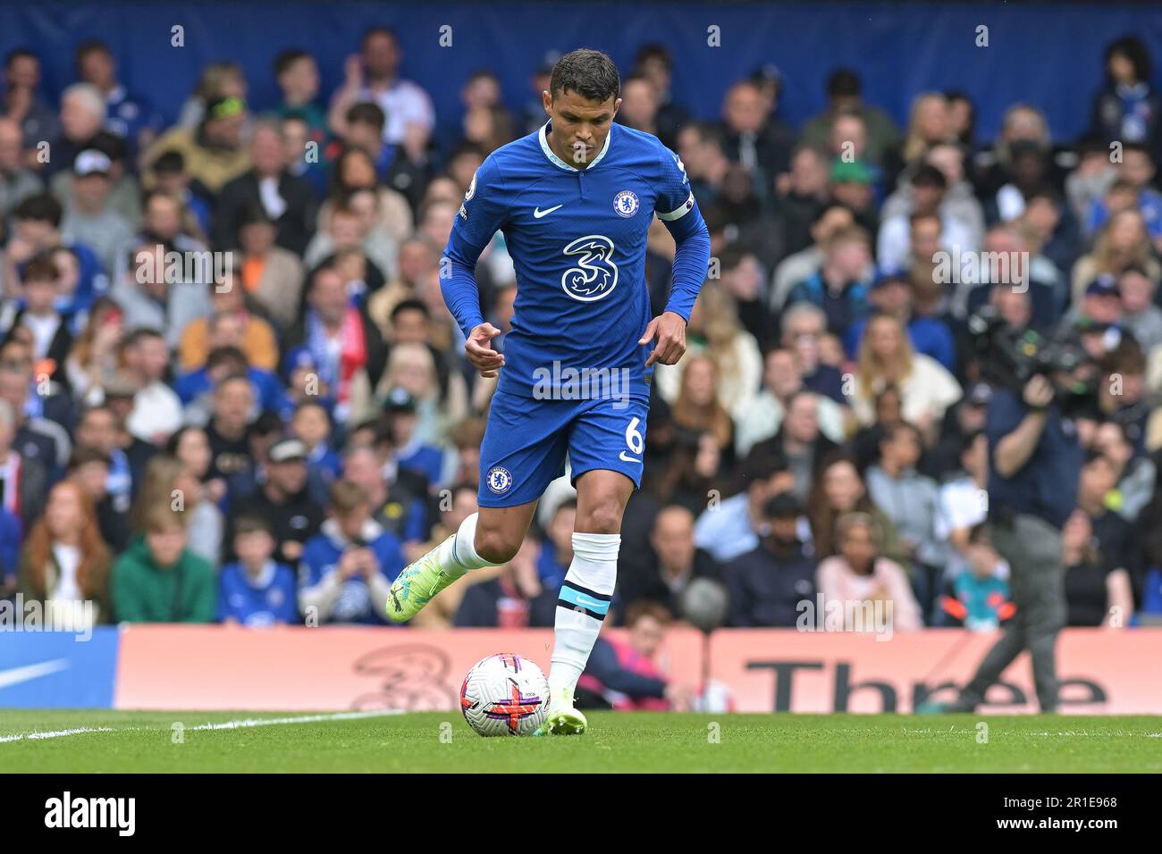 London, UK. 13th May, 2023. Thiago Silva of Chelsea during the Chelsea ...